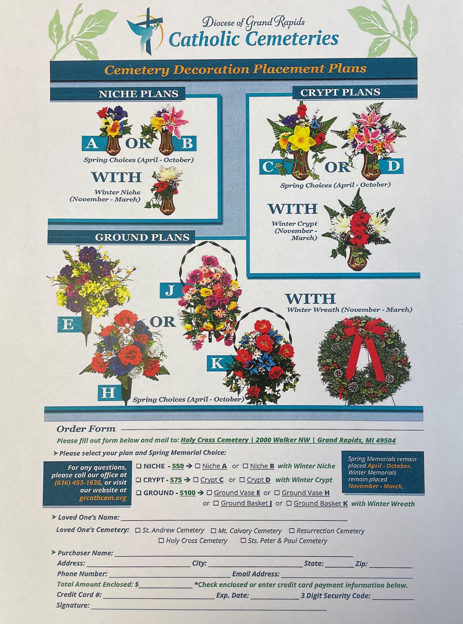 Flower Program – Catholic Cemeteries
